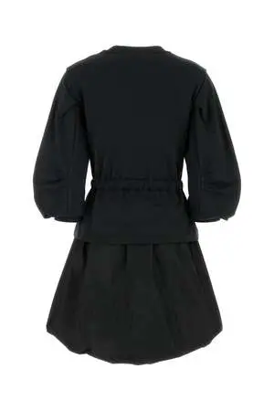Moncler Cotton Sweatshirt Dress With Tech Fabric Insert