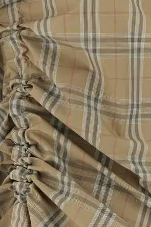 Burberry Embroidered Check Poplin Short Sleeve Shirt