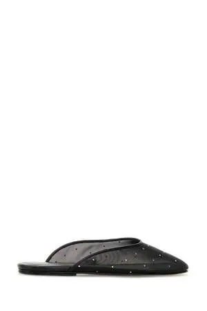 Magda Butrym Mesh Slippers With Crystal Embellishments