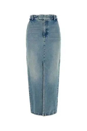 ARMARIUM Denim Maxi Skirt With Front Slit