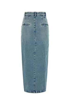 ARMARIUM Denim Maxi Skirt With Front Slit
