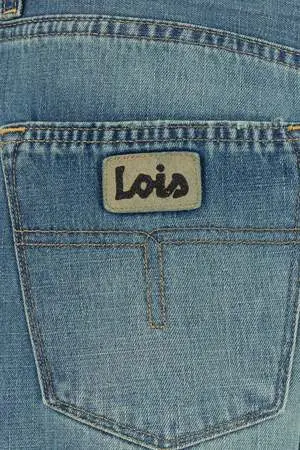 LOIS Stonewashed Pure Cotton Denim Jeans With Logo Detail