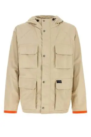 FAY Beige Nylon Windbreaker With Logo Detail