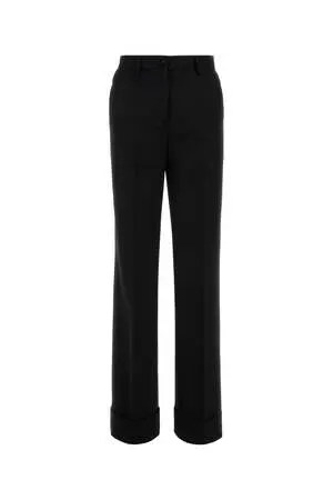 Dolce & Gabbana Wool Tailored Pleated Trousers - Black