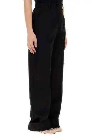 Dolce & Gabbana Wool Tailored Pleated Trousers - Black