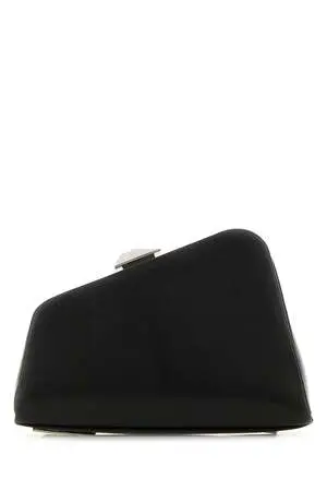 Attico Leather Clutch With Logo