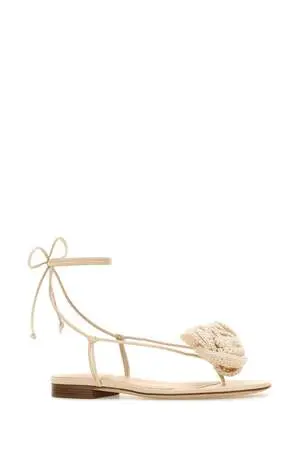 Magda Butrym Leather Sandals With Floral Embellishment