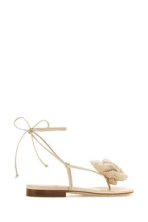 Magda Butrym Leather Sandals With Floral Embellishment