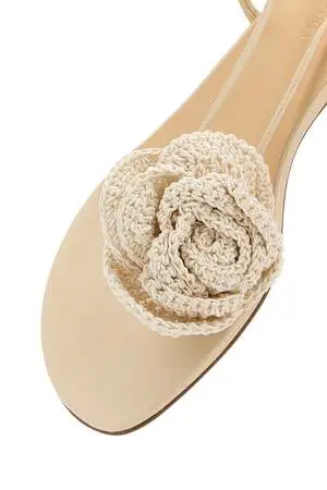 Magda Butrym Leather Sandals With Floral Embellishment