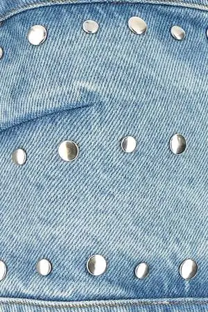 Gimaguas Denim Luna Crop Top With Metal Studs