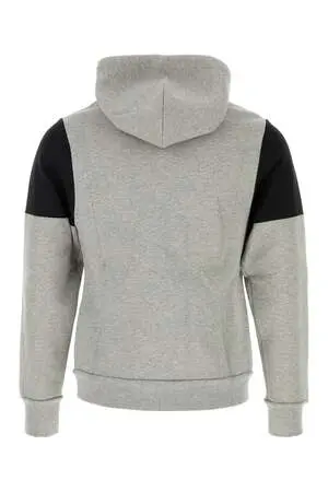 Balenciaga Mélange Cotton Sweatshirt With Contrasting Inserts And Embroidered Logo