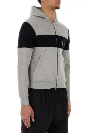 Balenciaga Mélange Cotton Sweatshirt With Contrasting Inserts And Embroidered Logo