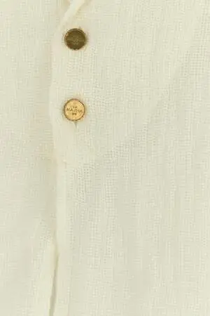 Le Kasha Sleeveless Linen Shirt With Tie Detail - White