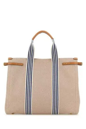 Valentino Garavani Two-tone Canvas Shopping Bag With Vlogo Signature