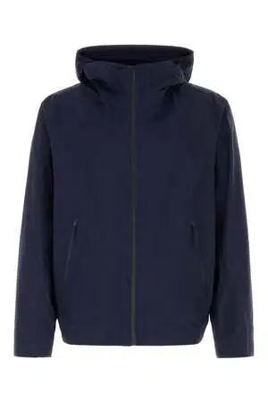 Veilance Navy Nylon Zip-up Jacket With Drawstring Hood - Blue