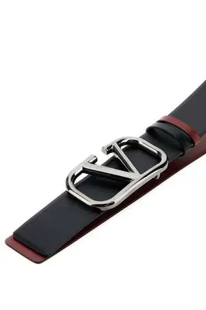 Valentino Garavani Leather Vlogo Signature Belt - Black