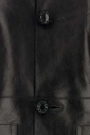 NAMACHEKO Leather Jacket With Peculiar Buttons