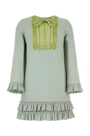 Valentino Garavani Mint Wool Blend Mini Dress - Green
