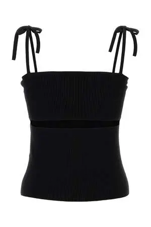Nanushka Ribbed Stretch Viscose Blend Top With Cut-out Detail