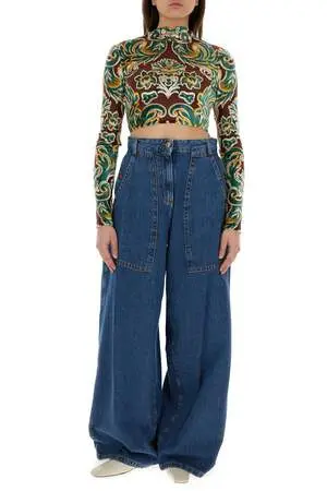 Etro Denim Jeans With Embroidered Detailing - Blue