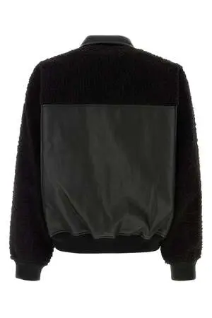 Random Identities Leather Jacket With Teddy Inserts