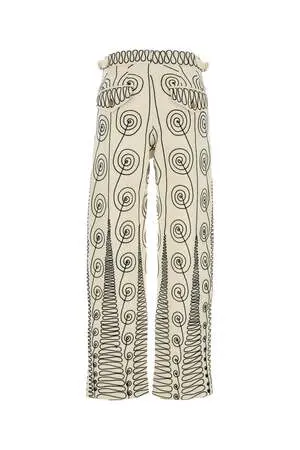 BODE Embroidered Wool Quillwork Pants