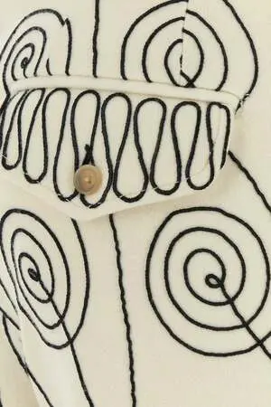 BODE Embroidered Wool Quillwork Pants