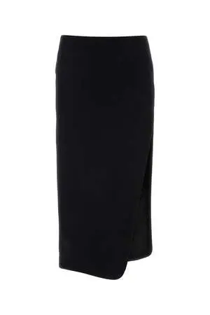 ANN DEMEULEMEESTER Asymmetrical Wool Felt Midi Skirt