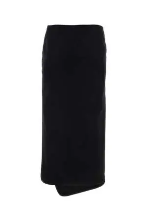 ANN DEMEULEMEESTER Asymmetrical Wool Felt Midi Skirt