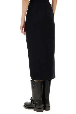 ANN DEMEULEMEESTER Asymmetrical Wool Felt Midi Skirt