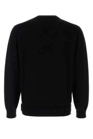 Random Identities Wool Blend V-neck Sweater With Belted Hem