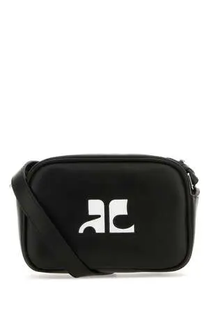 COURREGES Réédition Leather Shoulder Bag With Contrasting Logo
