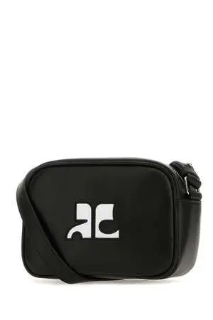 COURREGES Réédition Leather Shoulder Bag With Contrasting Logo