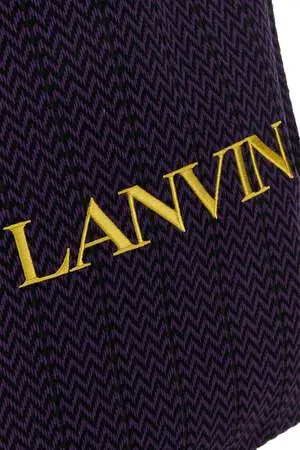 LANVIN Embroidered Canvas Shopping Bag