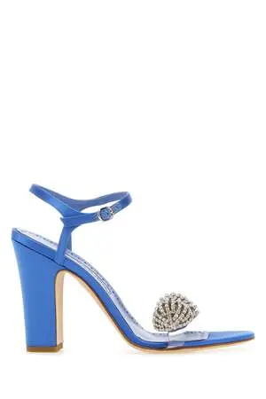 Manolo Blahnik Satin Embellished Sandals