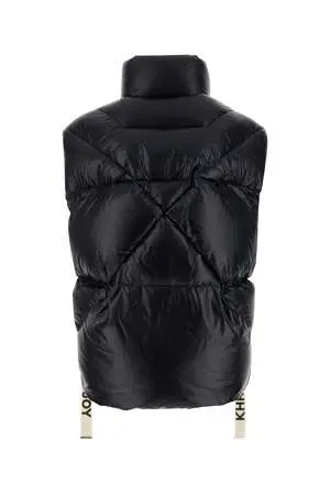 Khrisjoy Sleeveless Shiny Nylon Down Jacket With Drawstring Hem