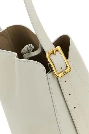 J & M DAVIDSON Ivory Leather Bucket Bag - White