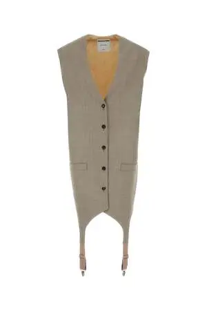 Moschino Two-tone Wool And Satin Oversize Vest