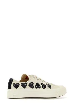 Play Comme Des Garcon X Converse Ivory Canvas Sneakers - White