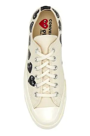 Play Comme Des Garcon X Converse Ivory Canvas Sneakers - White