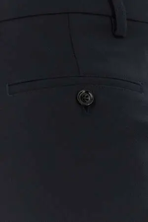 Ami Midnight Wool Pants With Inverted Pleats - Blue