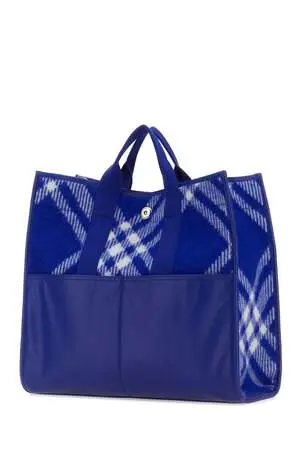 Burberry Embroidered Fabric Knight Shopping Bag - White