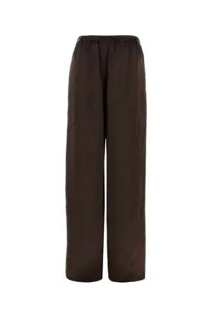 FERRAGAMO Dark Satin Palazzo Pants