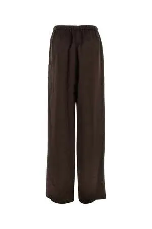 FERRAGAMO Dark Satin Palazzo Pants