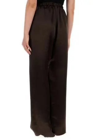 FERRAGAMO Dark Satin Palazzo Pants