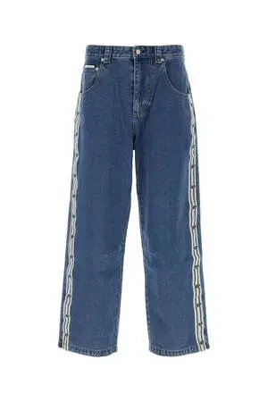 Eytys Wide-leg Denim Jeans With Contrasting Logo Bands