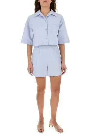 Givenchy Powder Cotton Cropped Shirt