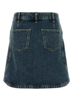 Givenchy Denim Skirt With 4g Embroidery