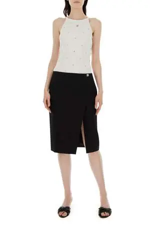 Givenchy Wool Midi Skirt With 4g Detail