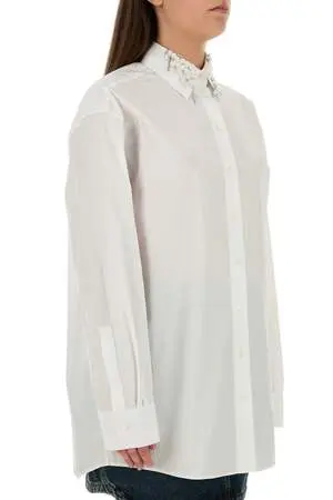 Givenchy Poplin Oversize Shirt With Embellished Collar